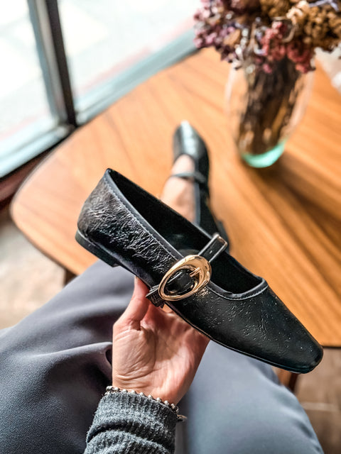 Mary Jane Gina Black Herraje Dorado – M. Valentina - María Valentina Cancún