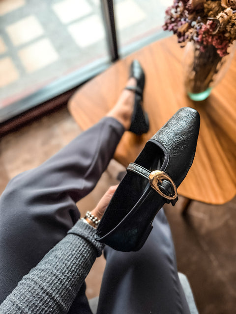 Mary Jane Gina Black Herraje Dorado – M. Valentina - María Valentina Cancún